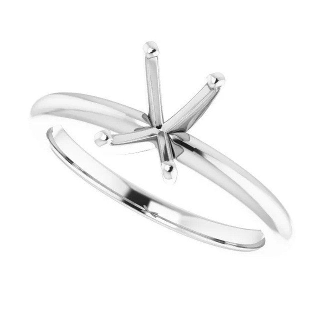 14K Gold Square Solitaire Engagement Ring Mounting Available in 3x3mm ...