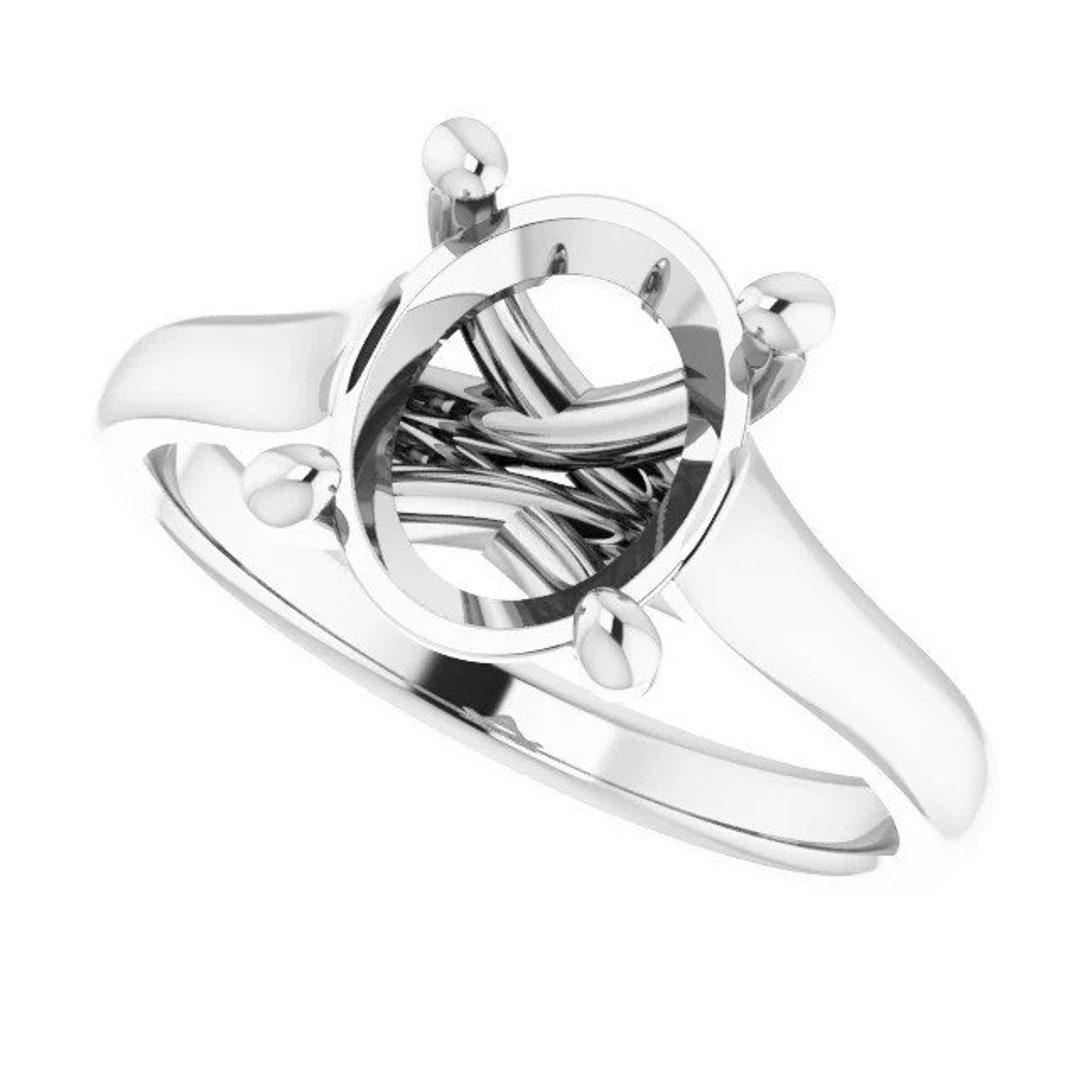 14K Gold Oval Solitaire Engagement Ring Mounting Available in 6x4mm ...