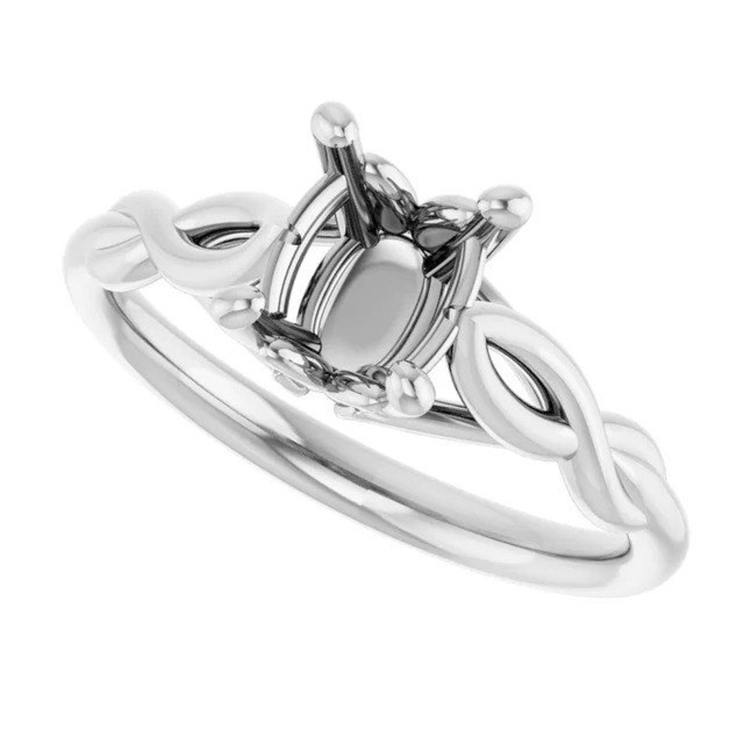 14K Gold Oval Solitaire Engagement Ring Mounting Available in 5x3mm ...