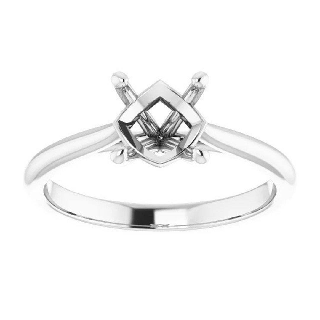 14K Gold Round Solitaire Engagement Ring Mounting Available in 4.1mm ...