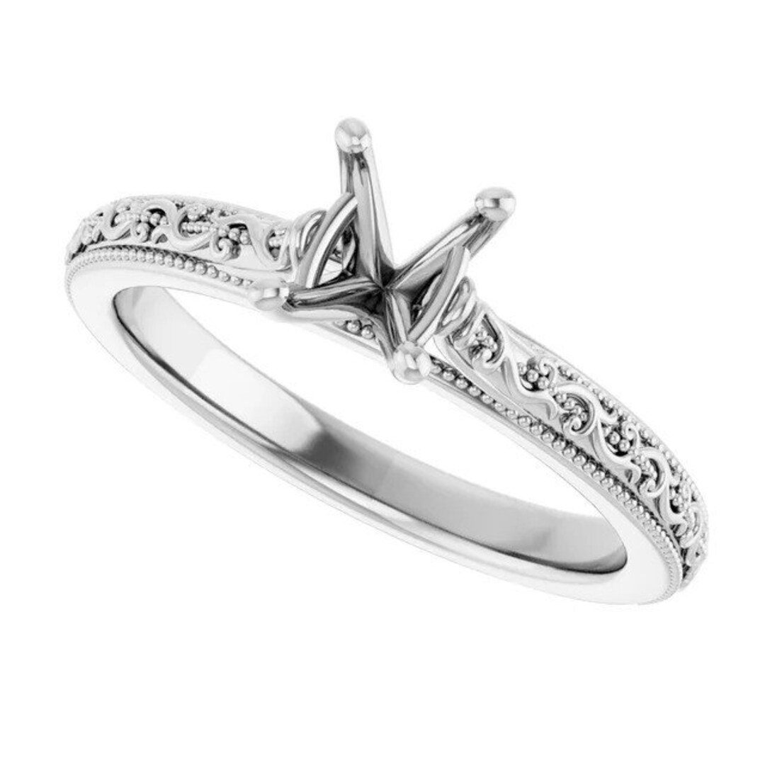 14K Gold Oval Solitaire Engagement Ring Mounting Available in 5x3mm ...