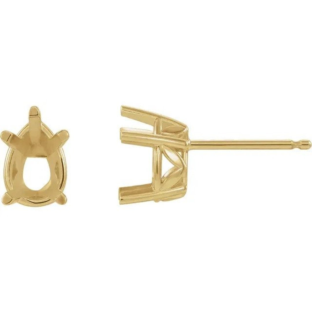 14K Gold Pear 5-prong Floral-inspired Earring Mounting Available in ...