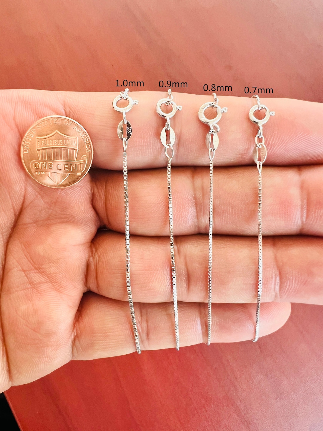 Venetian Box-link Chain in Sterling Silver With Spring Ring Clasp ...