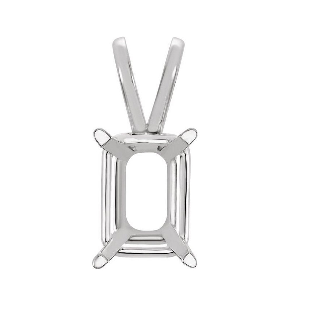 14K Gold Emerald 4-prong Pendant Mounting Available in 5x3mm - 25x18mm ...