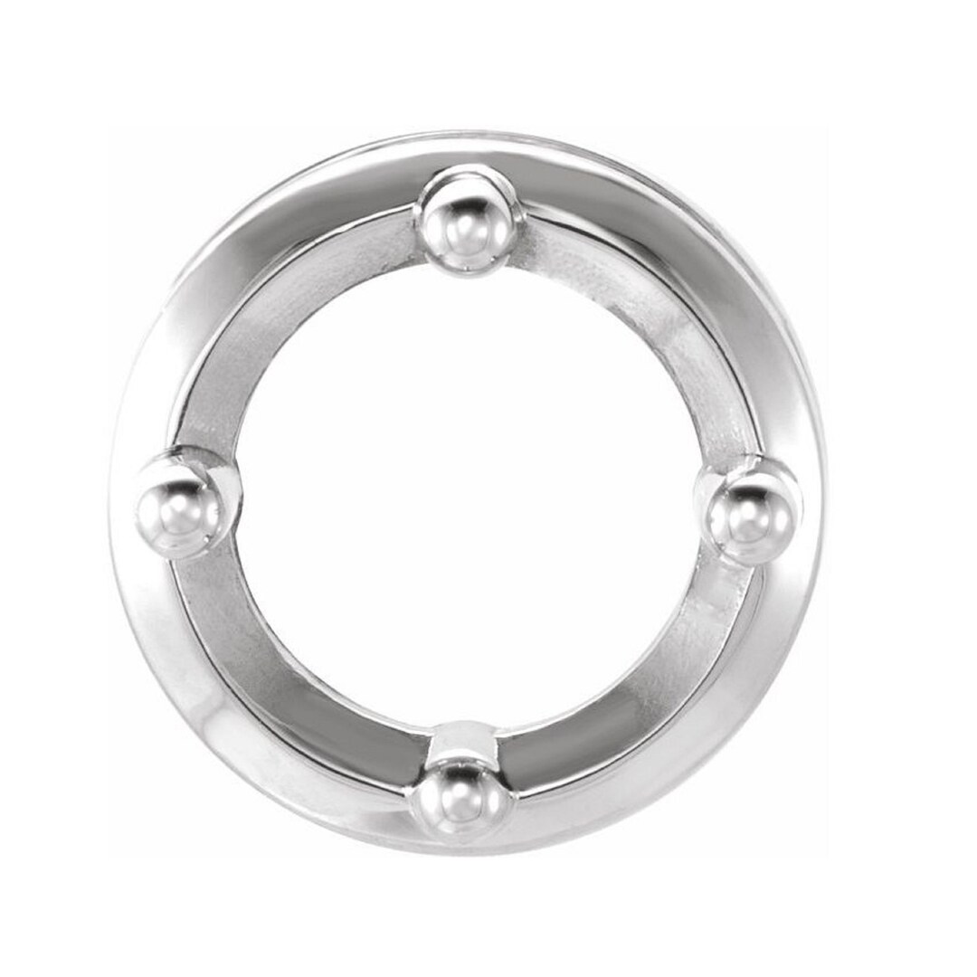 14K Gold Round 4-prong Solitaire Slide Pendant Mounting Available in 3 ...