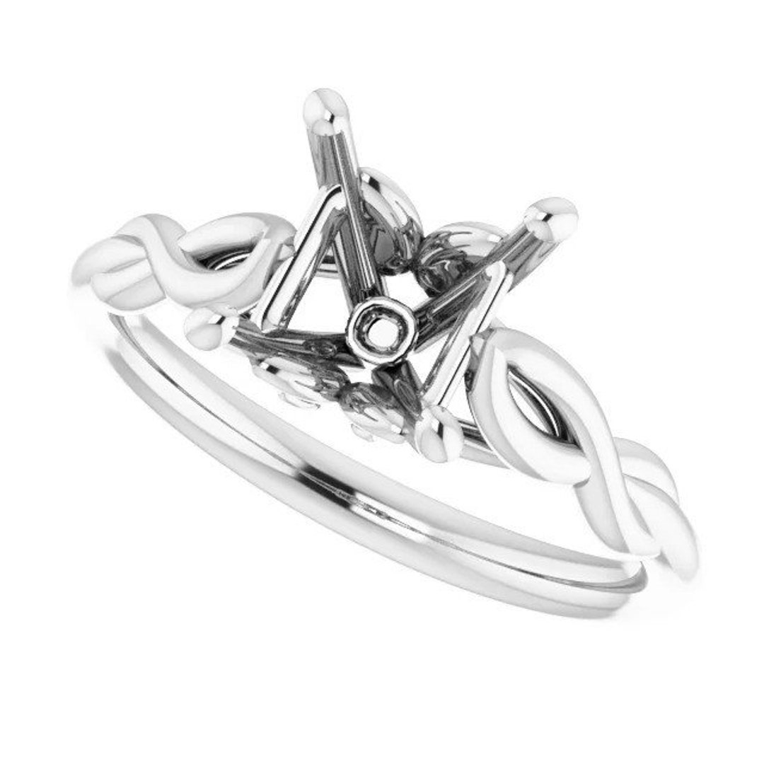 14K Gold Square Solitaire Engagement Ring Mounting Available in 4x4mm ...