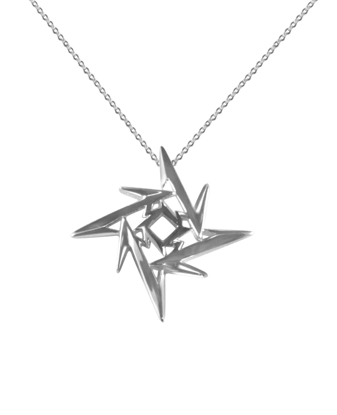 Ninja Star Pendant/necklace Sterling Silver - Etsy