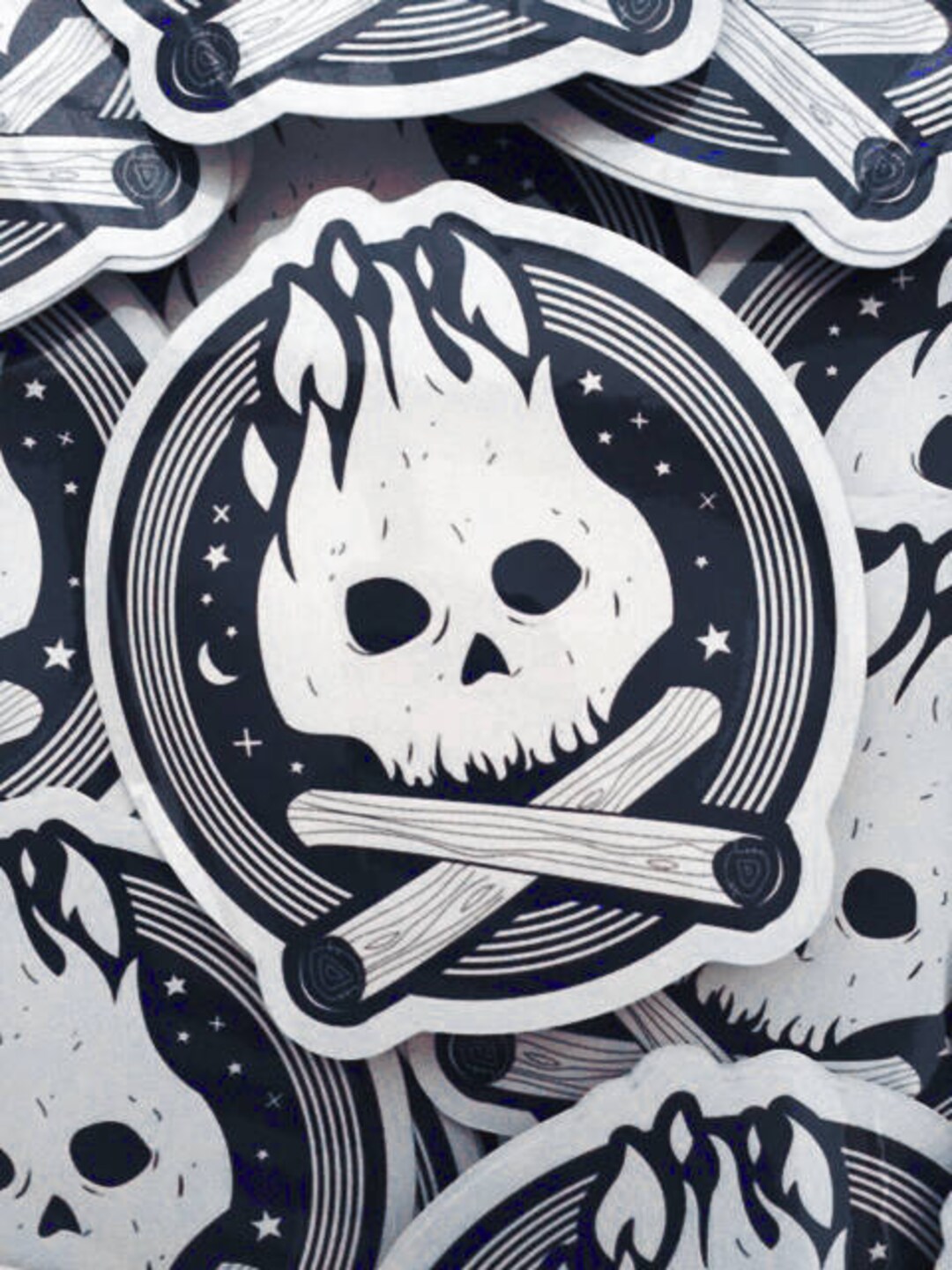 Vinyl Sticker - Campfire Skull - Outdoors - Free Shipping - Etsy