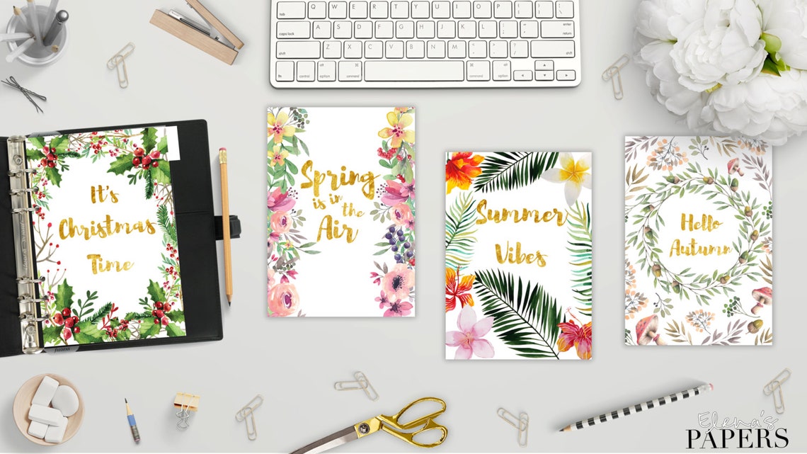 Printable A5 SEASONS Dividers for Your A5 and Franklin Covey - Etsy