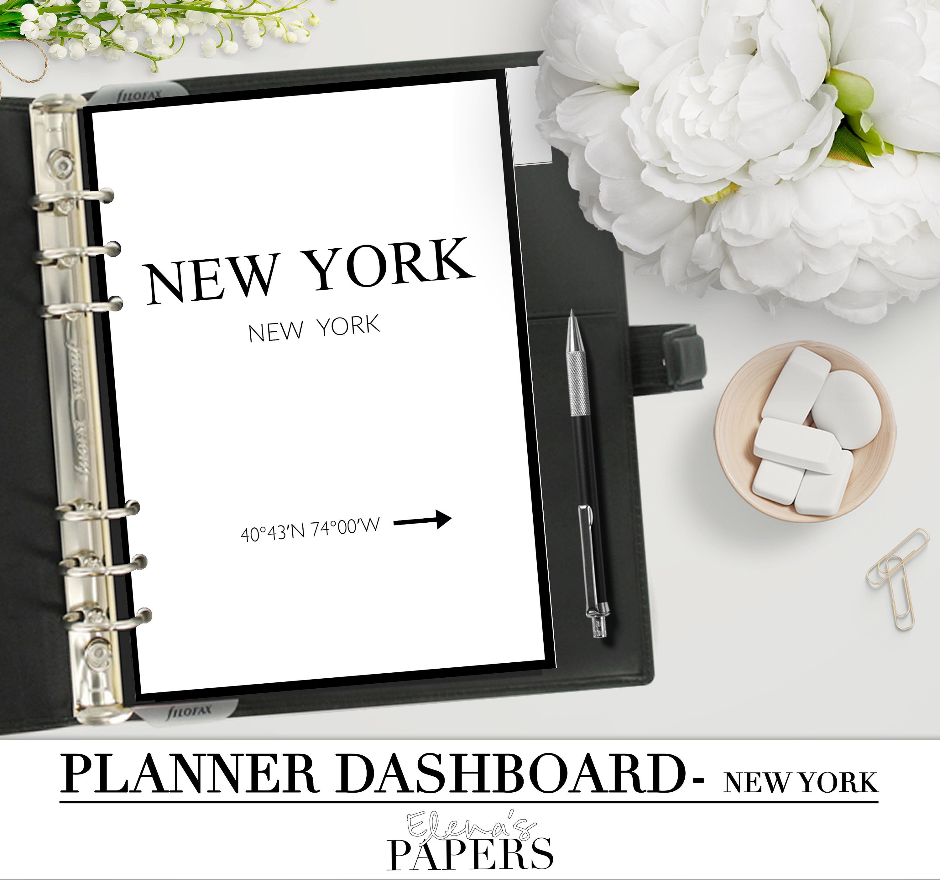 Printable DASHBOARD for Your Personal, A5 and Letter Planner_new YORK ...