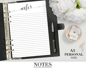 Printable NOTES Insert for Your Personal and A5 Planner | Etsy