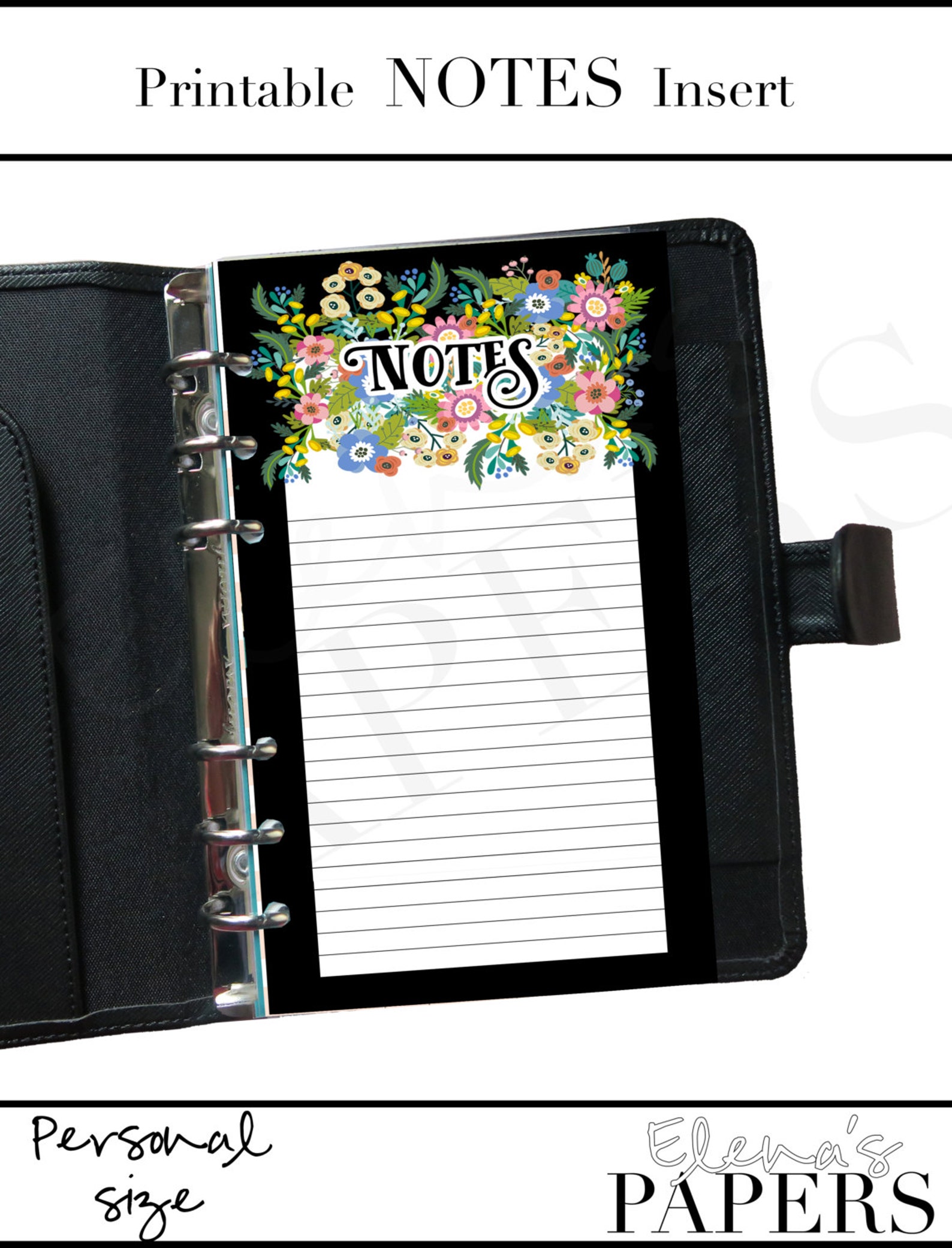 Printable NOTES Insert for Your Personal and A5 Planner - Etsy