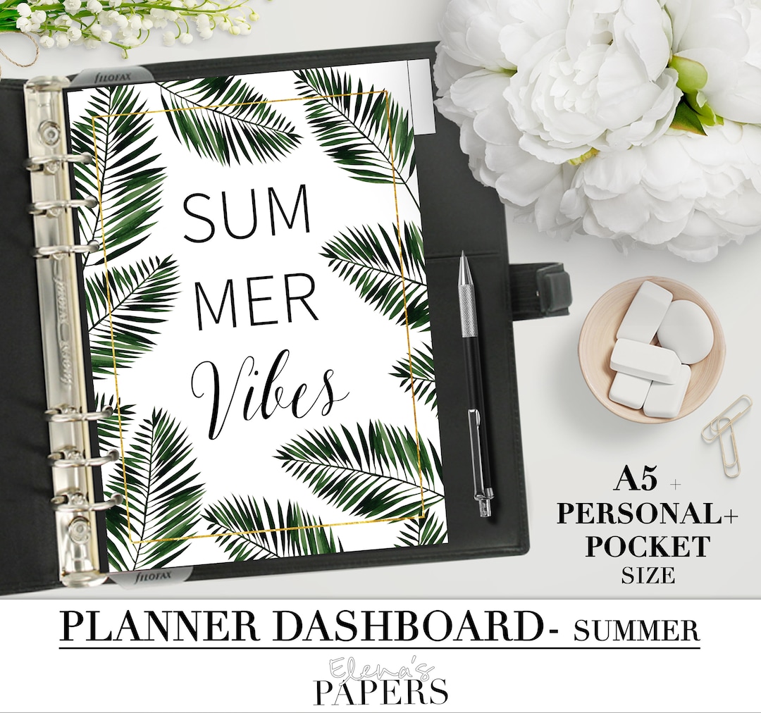 Printable DASHBOARD for Your Pocket, Personal and A5 Planner_"summer ...