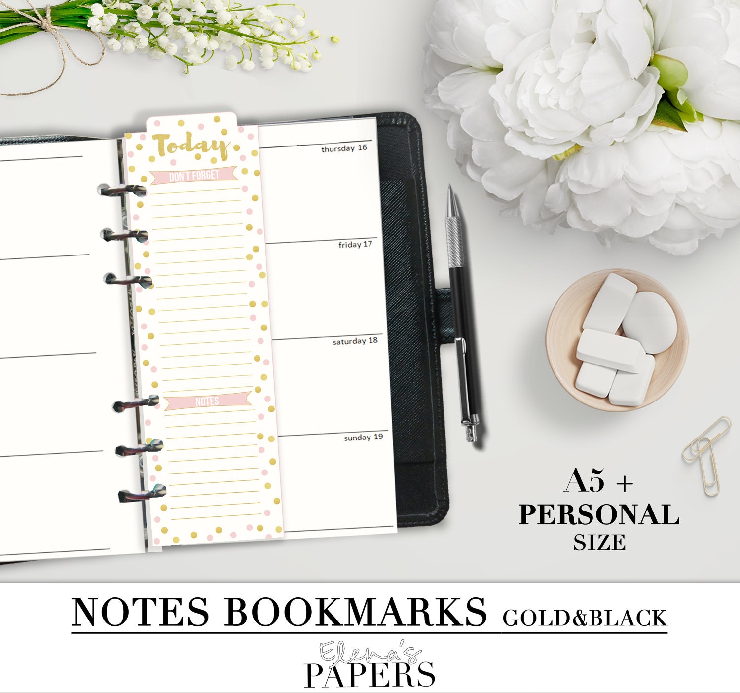 Printable TODAY and THIS WEEK Bookmarks for Your Personal and A5 ...