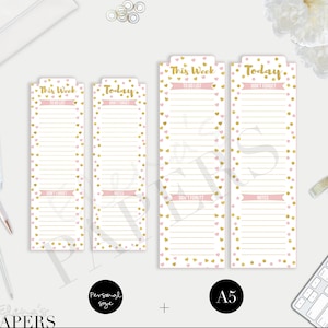 Printable TODAY and THIS WEEK Bookmarks for Your Personal and A5 ...