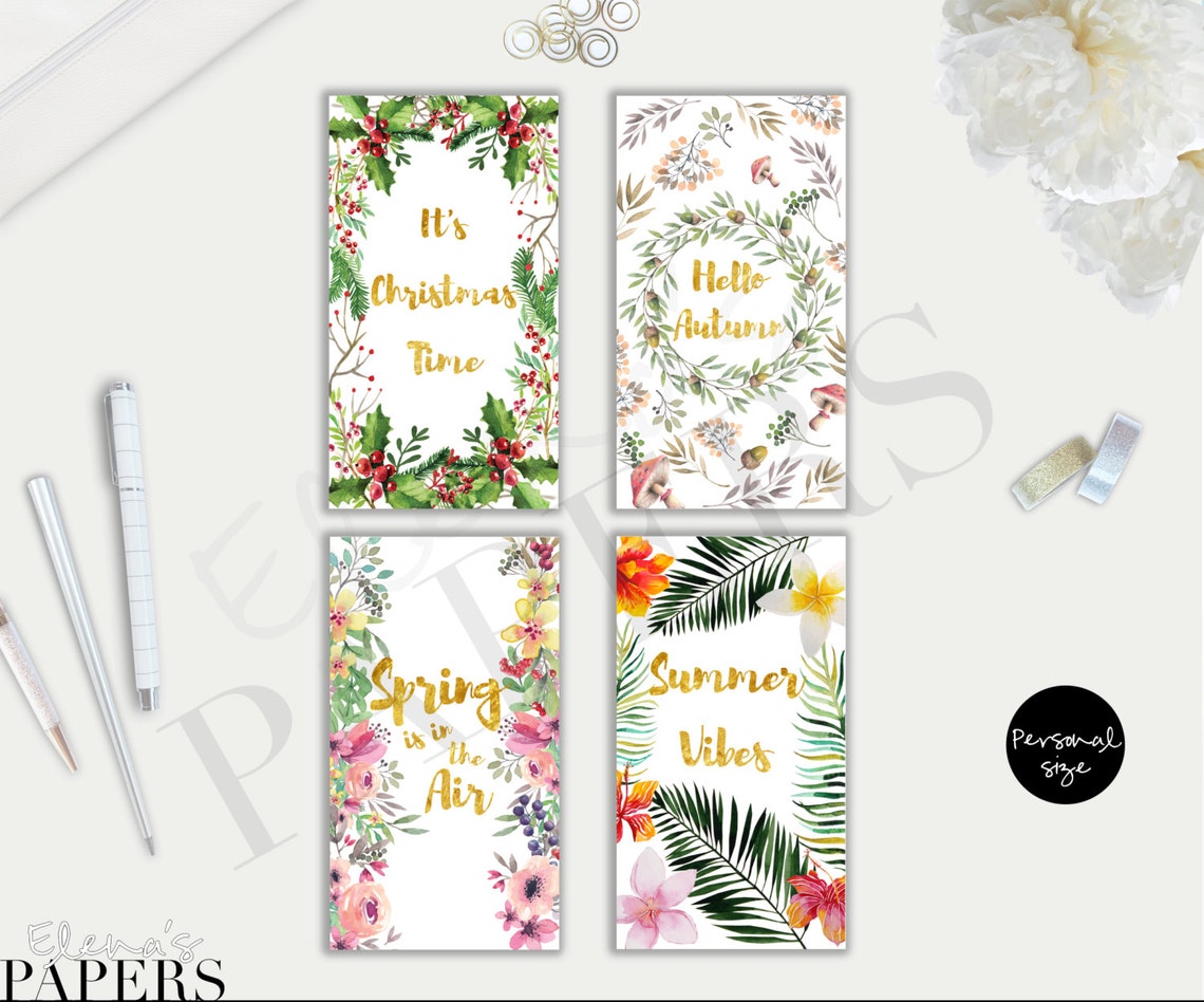 Printable SEASONS Dividers for Your Personal Planner_ Summer | Etsy