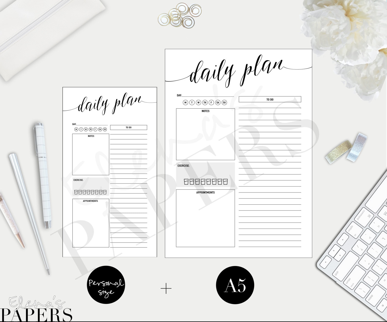 Printable DAILY PLAN insert for your Personal A5 and Pocket | Etsy