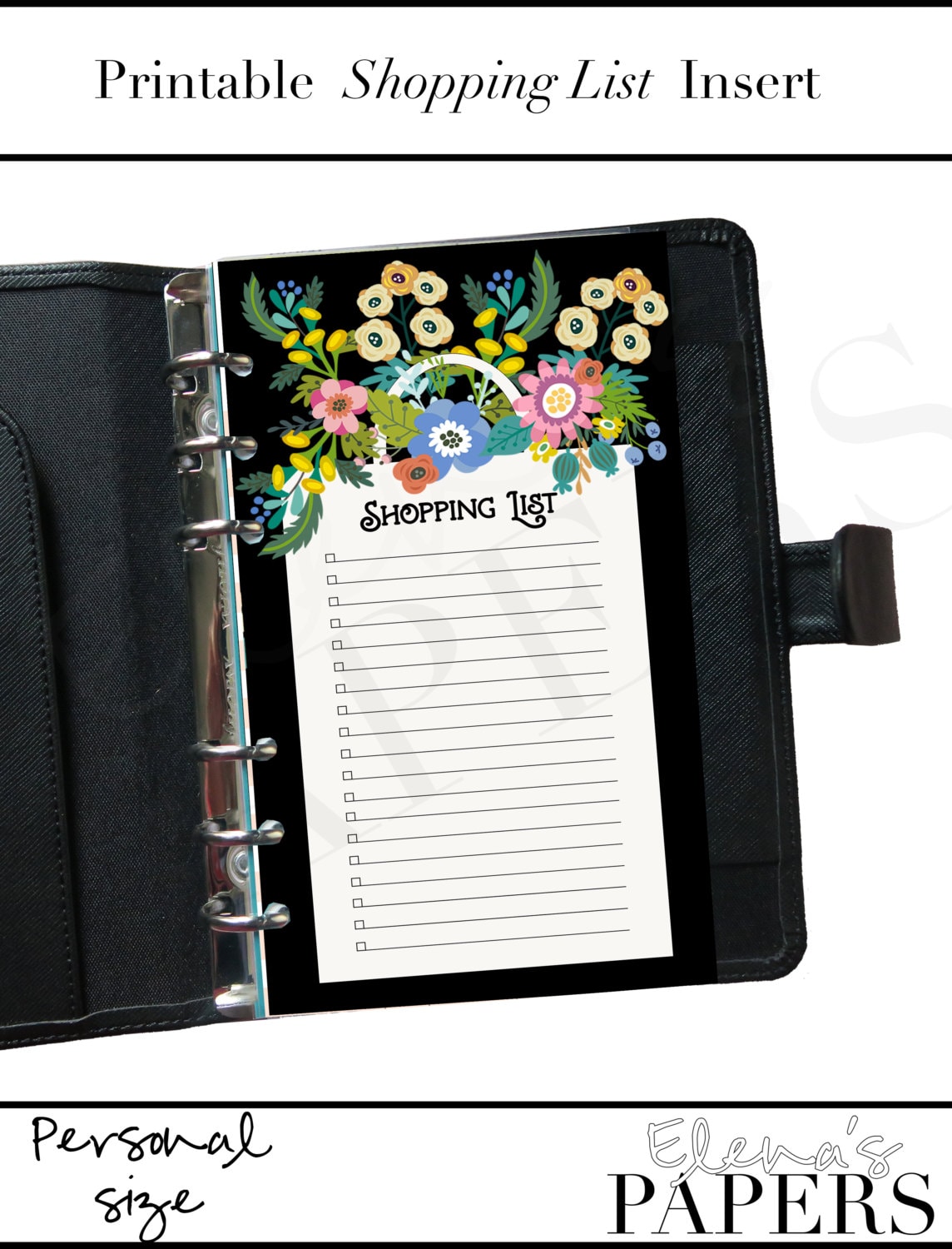 Printable SHOPPING LIST Insert for Your Personal Planner and - Etsy
