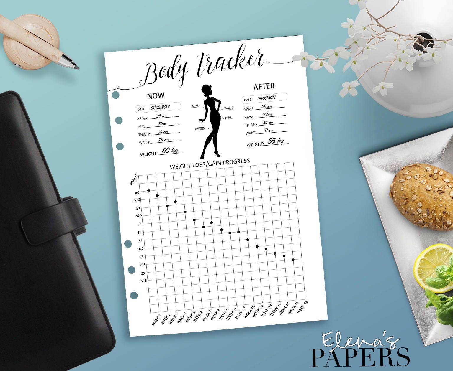 Printable Body Progress Tracker Insert for Your Personal A5 - Etsy UK
