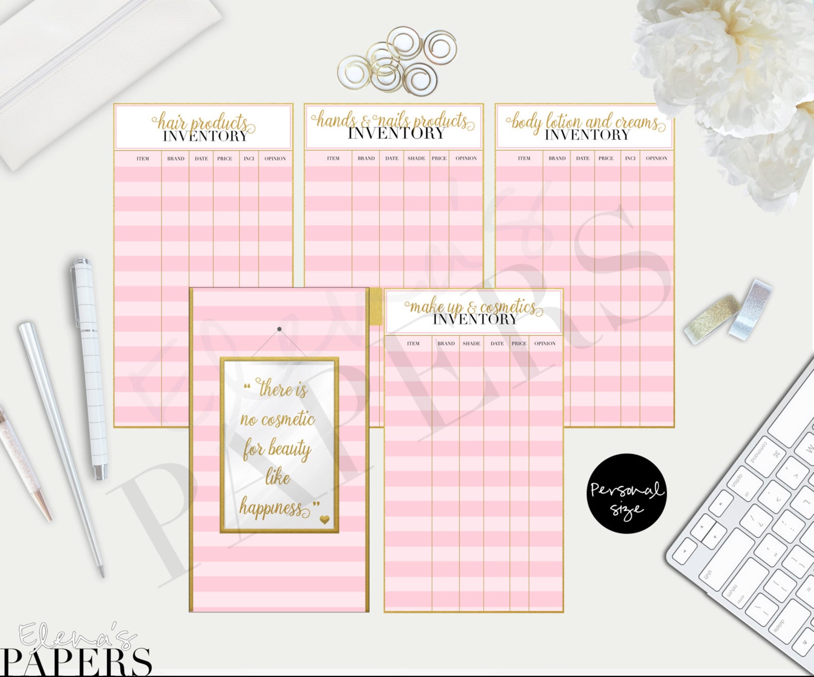 Printable BEAUTY COSMETICS Inventory Inserts for Your Personal - Etsy