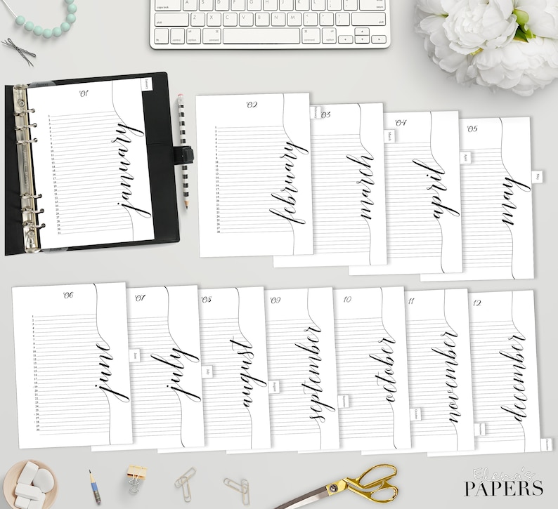 Printable MONTHLY CALENDAR for You Letter, A5 and Personal Planner ...