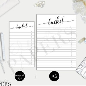 Printable BUCKET LIST for Your Personal and A5 Planner_life Goals ...