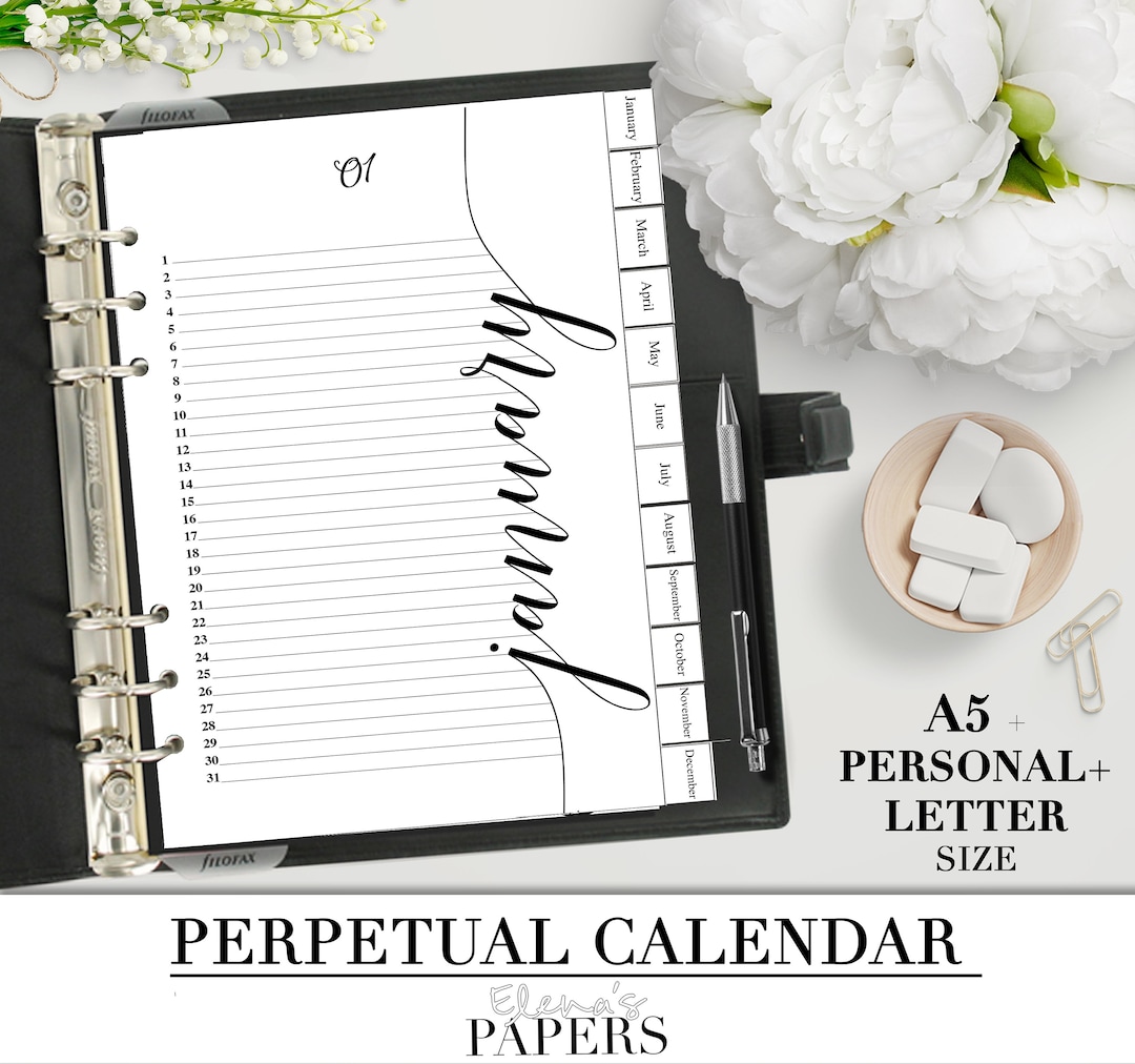 Printable MONTHLY CALENDAR for You Letter, A5 and Personal Planner ...