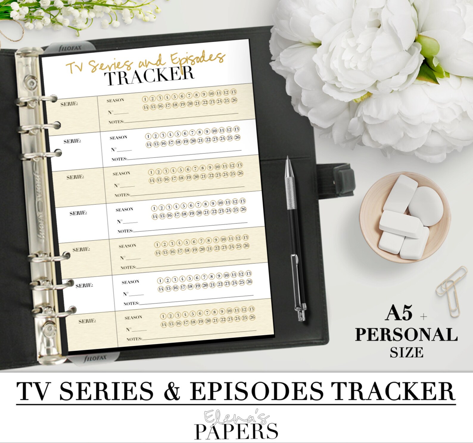 Printable TV SERIES and Episodes Tracker Insert for Your - Etsy