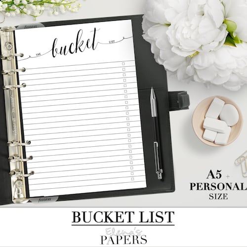 Printable BUCKET LIST for Your Personal and A5 Planner_life - Etsy