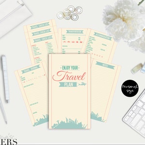 Travel Plan Inserts for Your Personal Planner_trip Journal_vacation Planner_travel Checklist ...