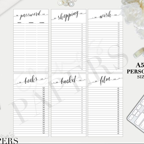 Printable BUCKET LIST for Your Personal and A5 Planner_life - Etsy