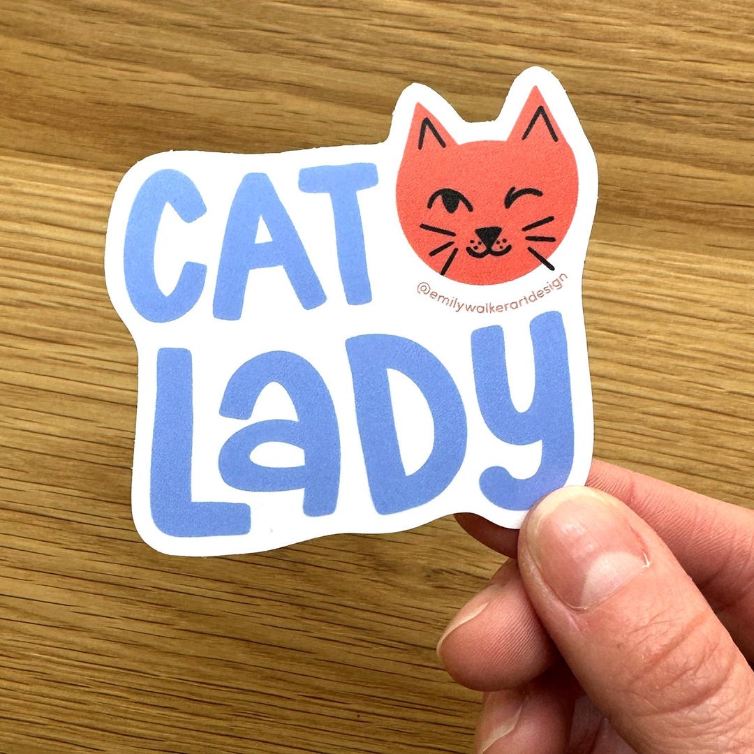 Cat Lady Sticker // Vinyl Sticker - Etsy