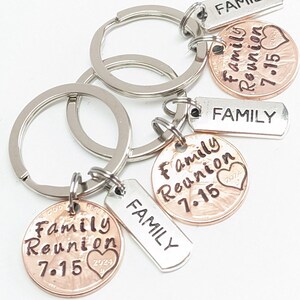 Personalized Hand-stamped Family Reunion Penny Keychain Keepsake ...
