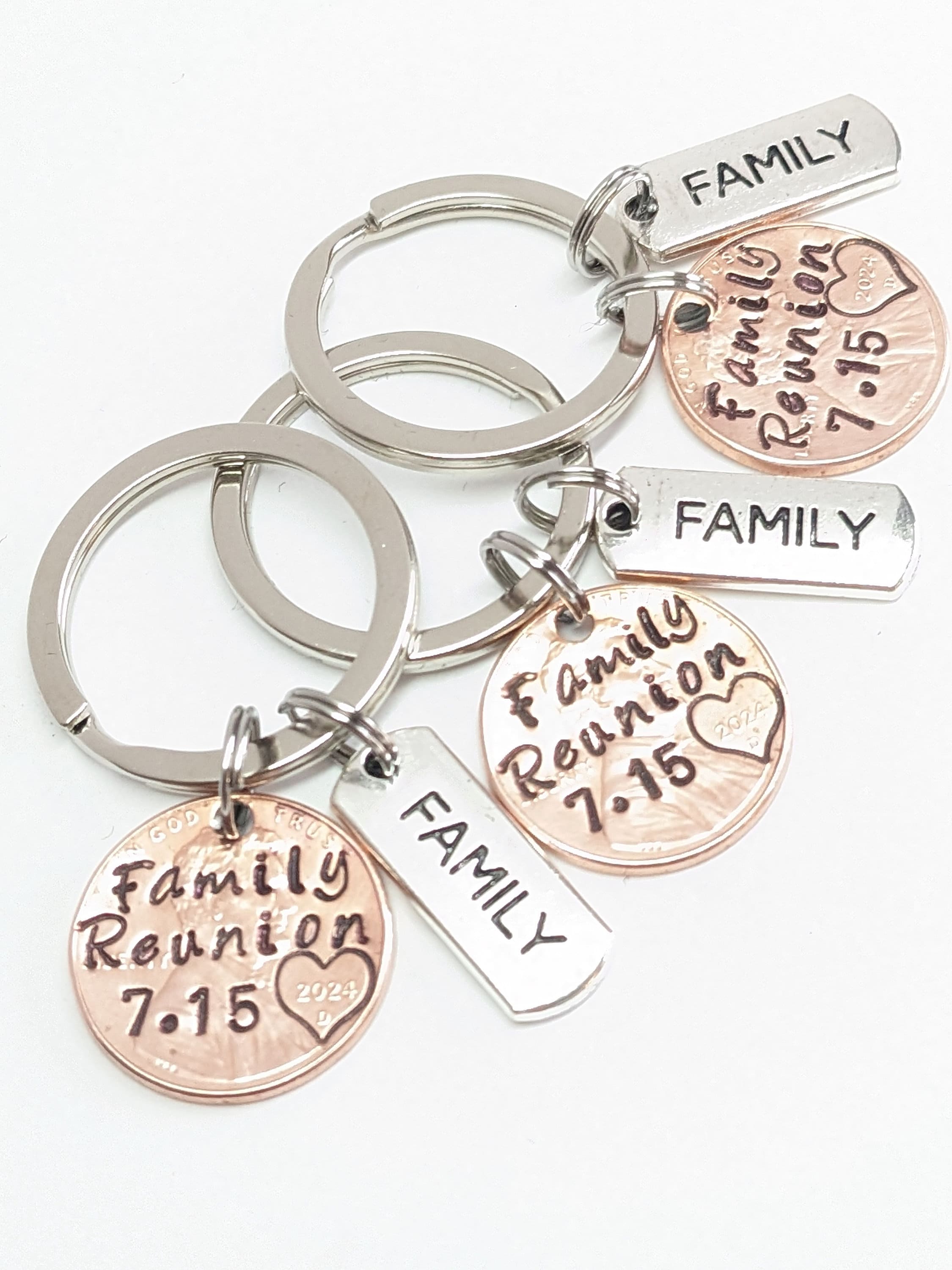 Personalized Hand-stamped Family Reunion Penny Keychain Keepsake ...