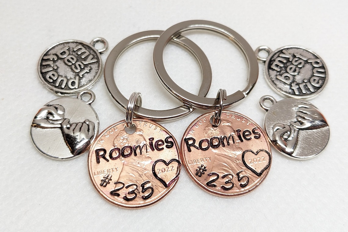 Personalized Roommate Keychain Set, Room Number Keychains, College ...
