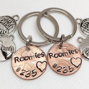 Personalized Roommate Keychain Set, Room Number Keychains, College ...