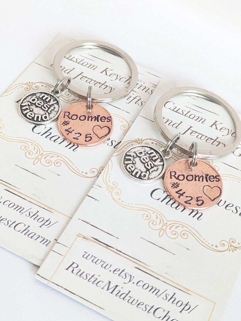 Personalized Roommate Keychain Set, Room Number Keychains, College ...