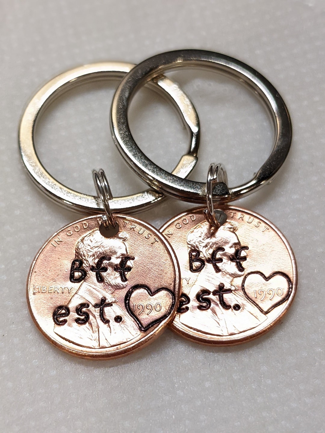 Custom Personalized Bff Penny Keychain, Best Friend Gift, Bff, Birthday ...