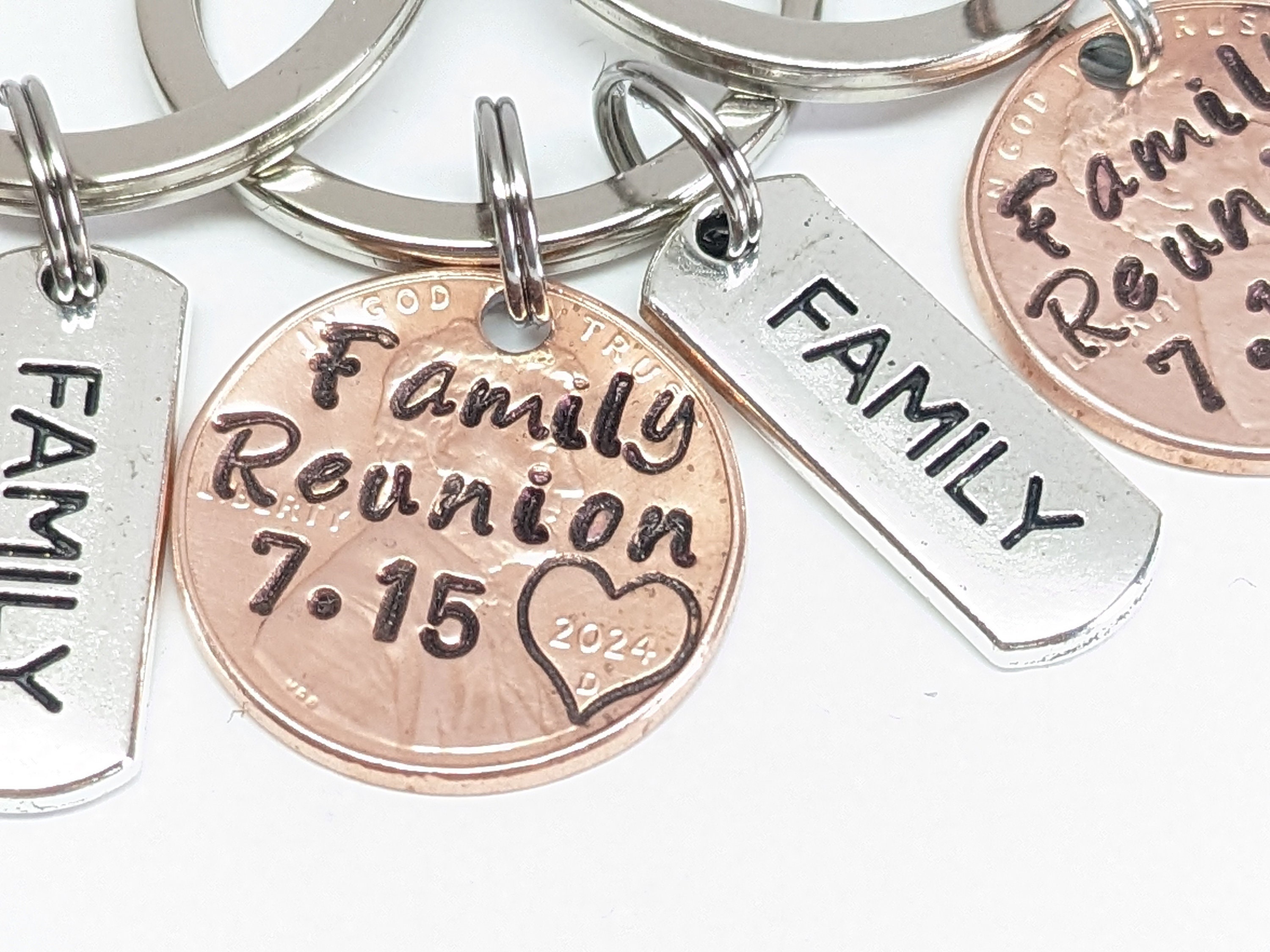 Personalized Hand-stamped Family Reunion Penny Keychain Keepsake ...