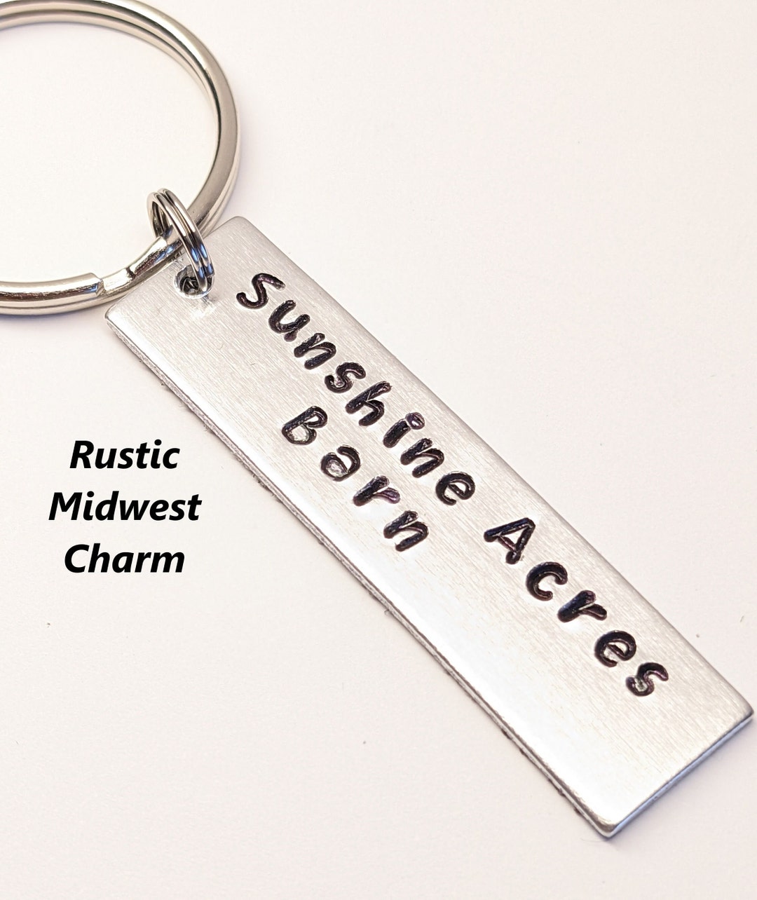 Personalized Farm Building Keychain, Rustic Keychain for Farmers ...