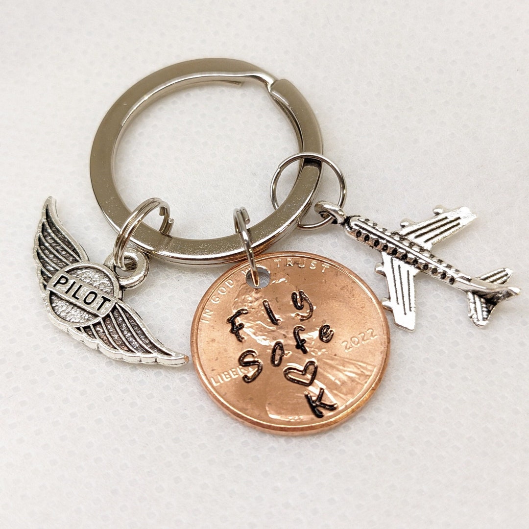 Personalized Penny Keychain Gift for Pilot, Aviator, New Pilot Gift ...