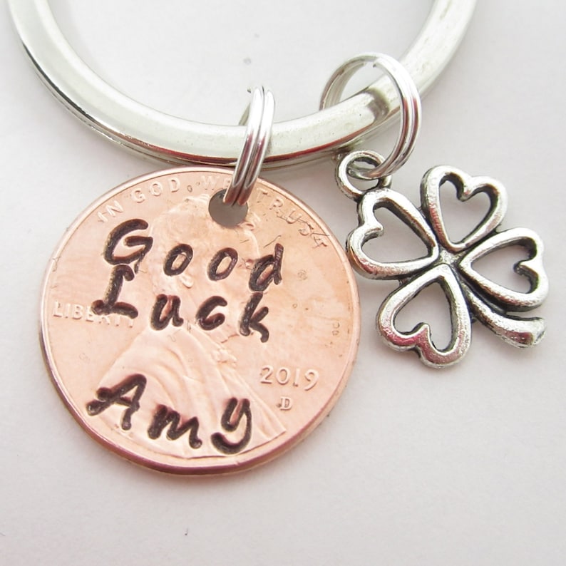 Lucky Penny Keychain Gift Good Luck Penny Personalized Gift | Etsy