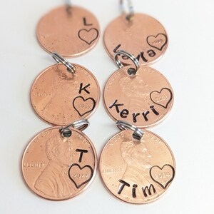 Personalized Hand-stamped Family Reunion Penny Keychain Keepsake ...