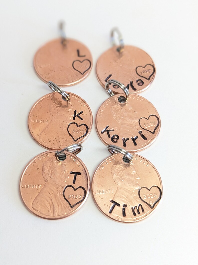Personalized Hand-stamped Family Reunion Penny Keychain Keepsake ...