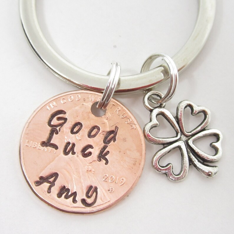 Lucky Penny Keychain Gift Good Luck Penny Personalized Gift | Etsy