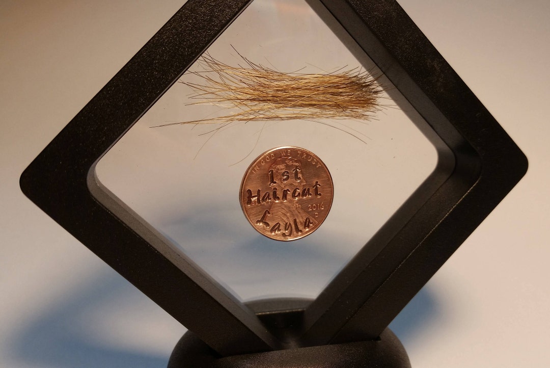 First Haircut Keepsake Gift, Custom Penny in Floating Frame, Keepsake ...