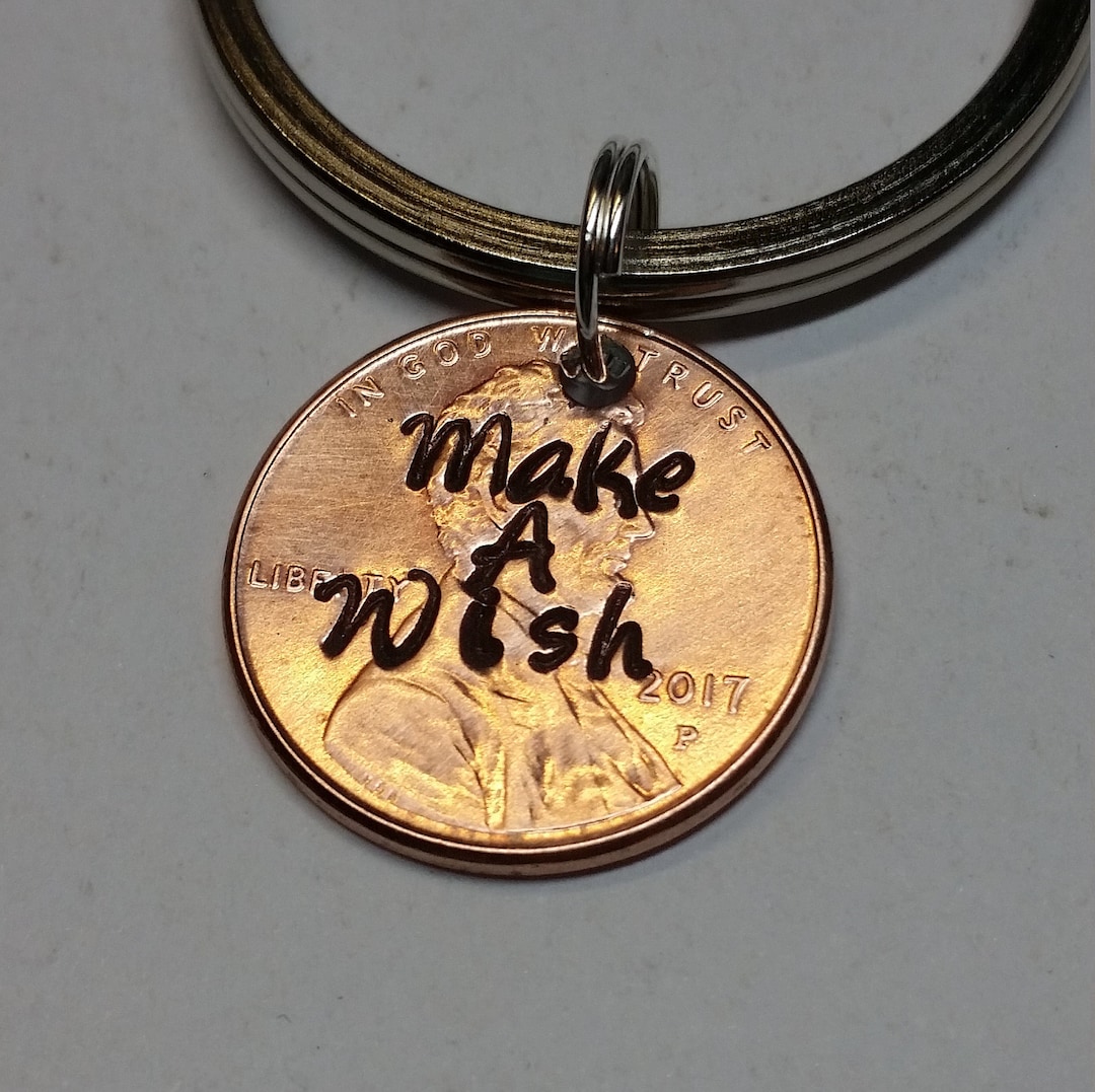 Make A Wish Lucky Penny Key Chain Gift, Lucky Penny, Encouragement ...