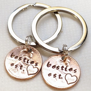 Best Friend, Keychain Set, Gifts for Bestie, Besties, Personalized ...