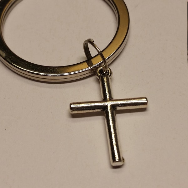Cross Charm Keychain - Etsy