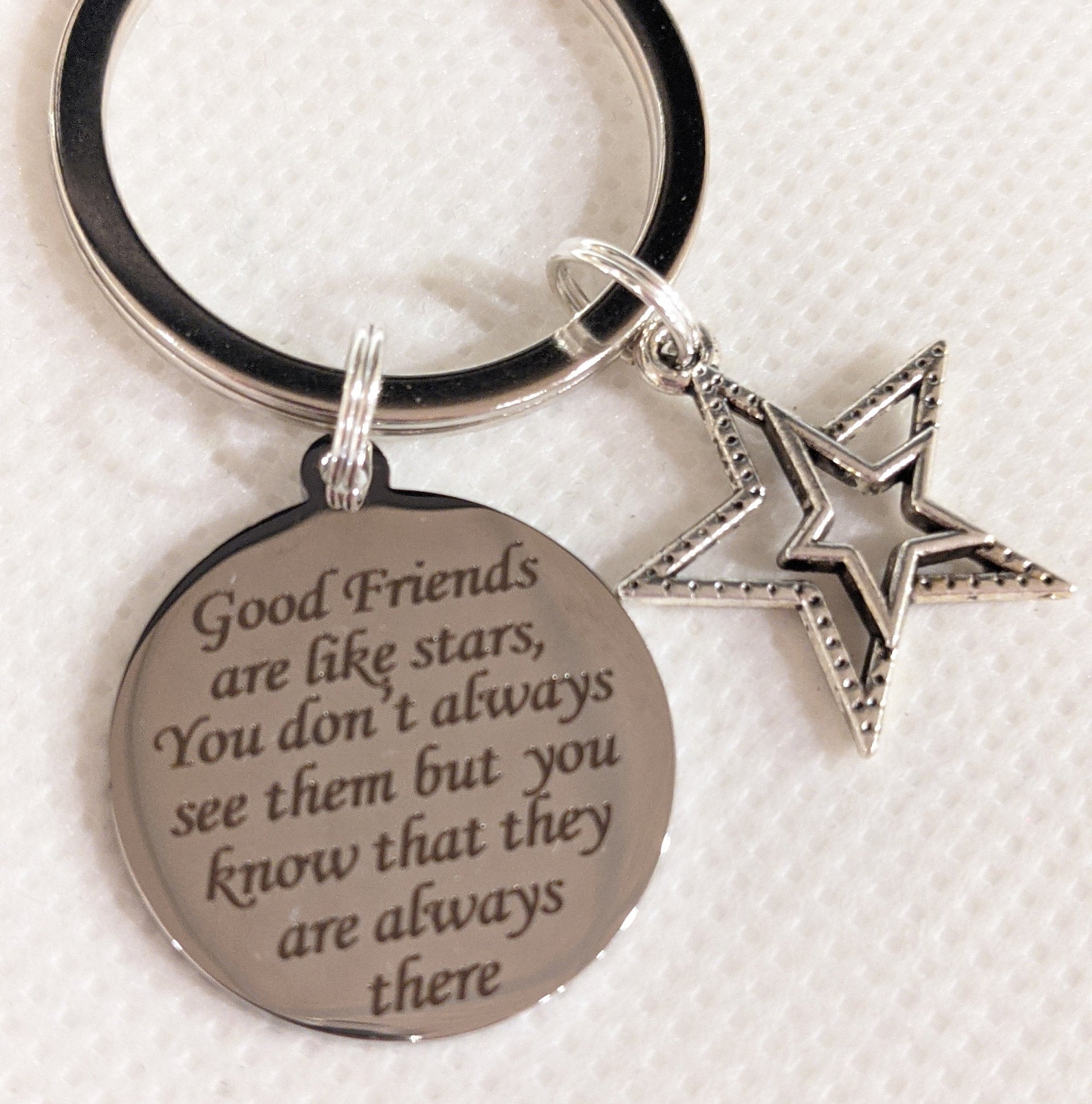 Friendship Gift Good Friends are like Stars Quote Key Chain | Etsy